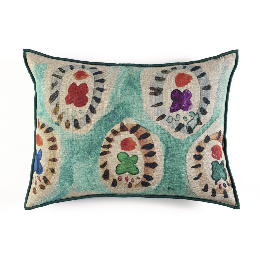 Jaipur - Elitis cushion 55 x 40 - blue / green - fabfabrics - fashion ...